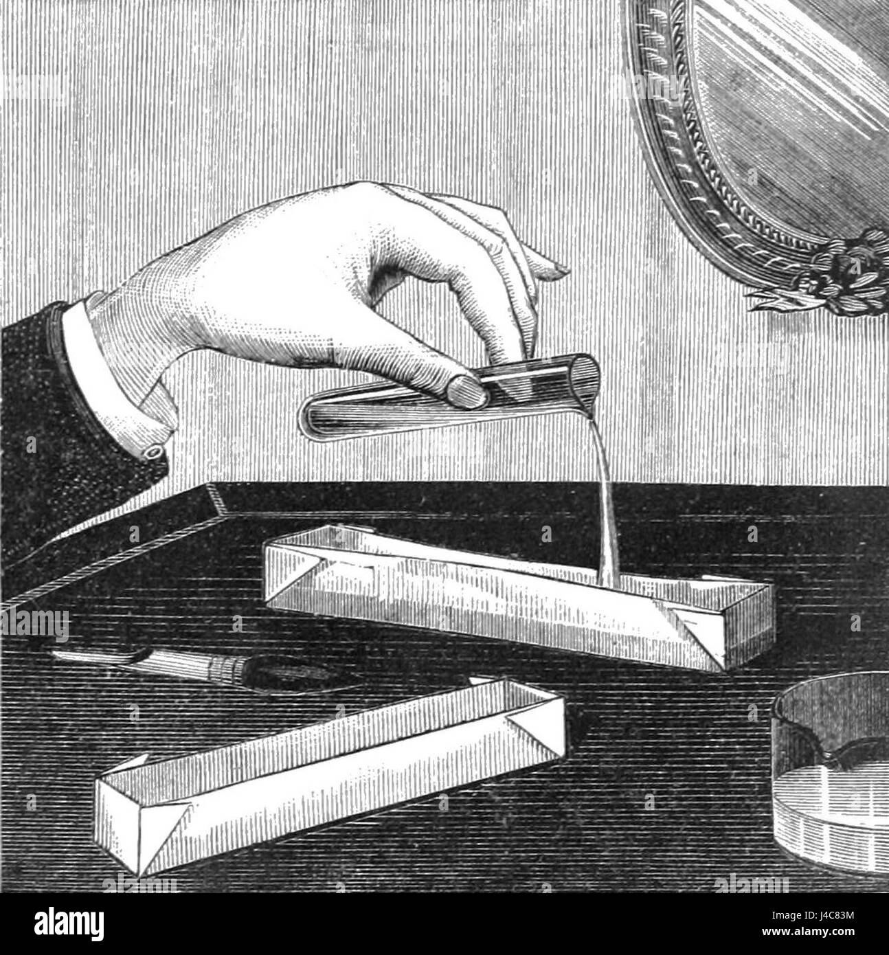 This image shows a paper box from PSM V35 D619, which has been affected ...