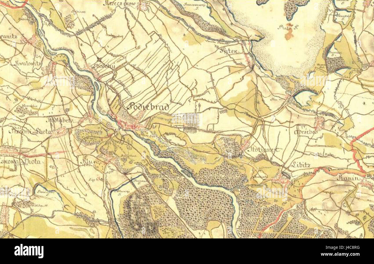 This title translates to 'Podebrady and surroundings, I. mapping.' It ...
