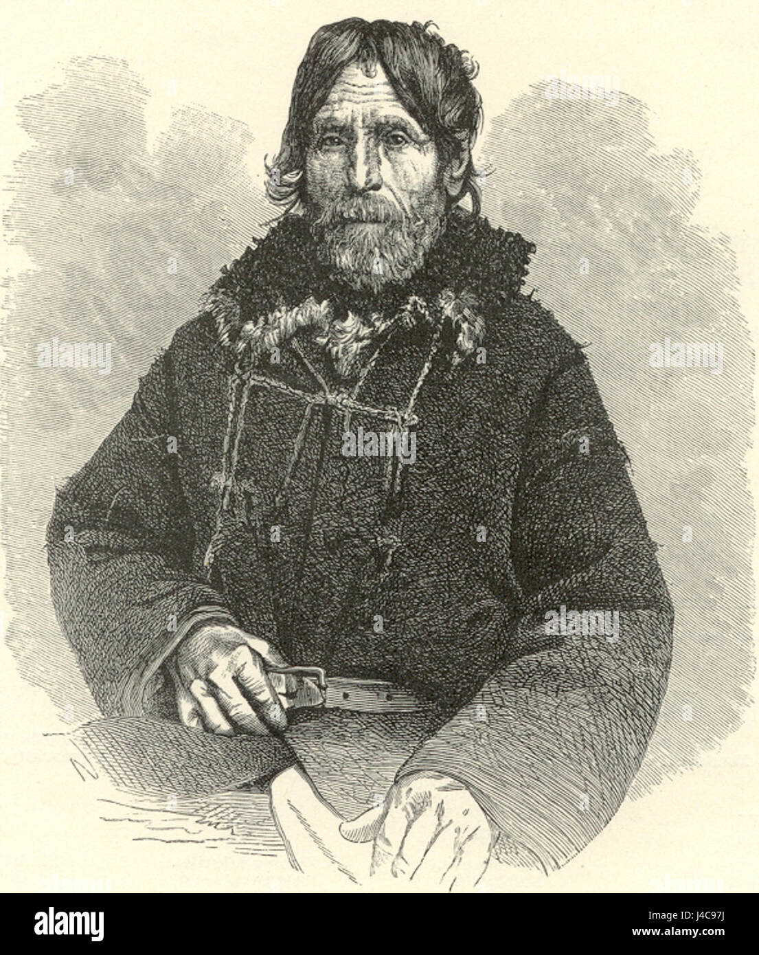 Illustration of a peasant from a rural village, representing the life ...