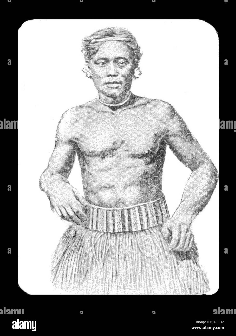 This image or reference features a South Sea islander wearing a liku, a ...