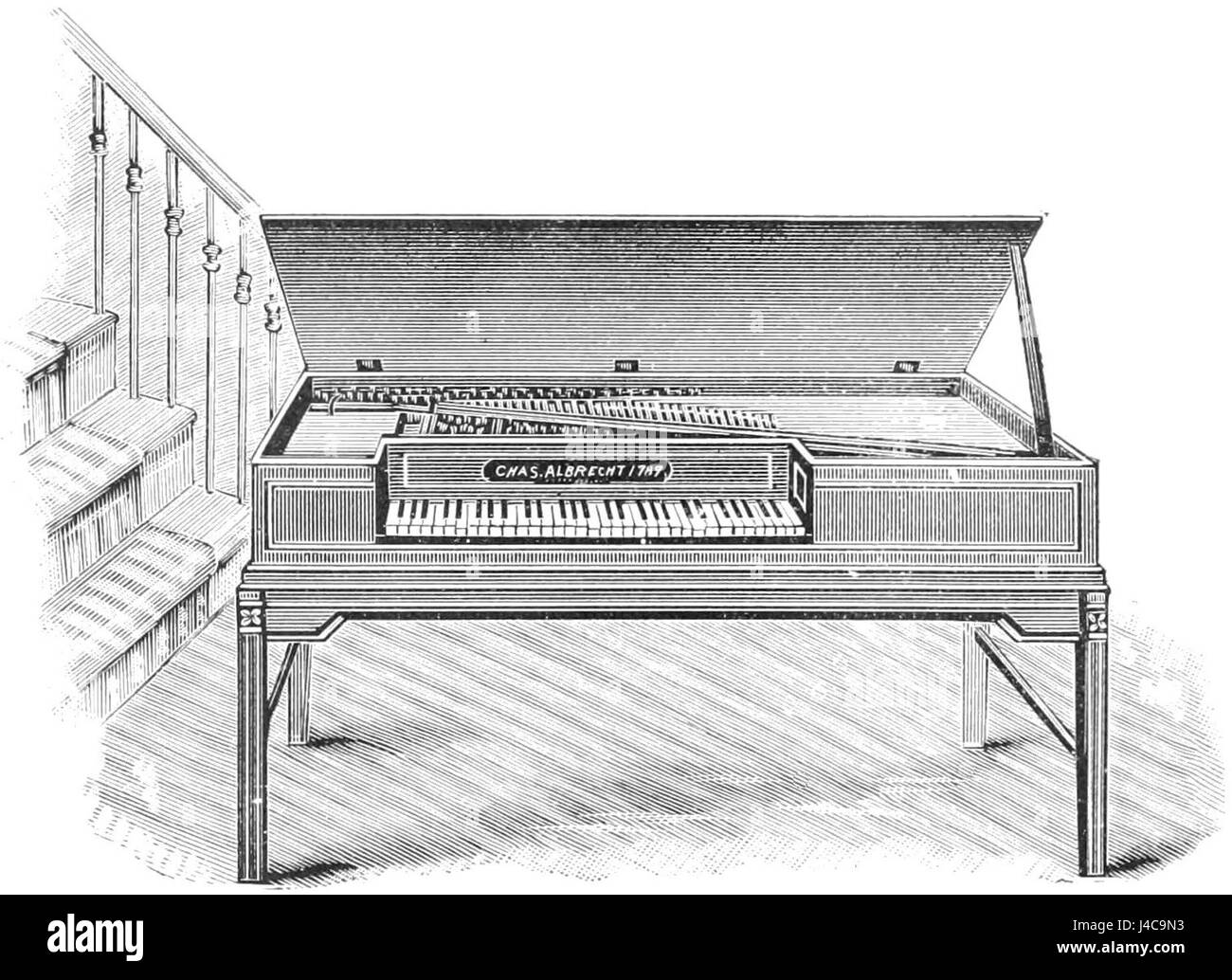 The Albrecht Piano, created in 1789, is featured in this illustration ...