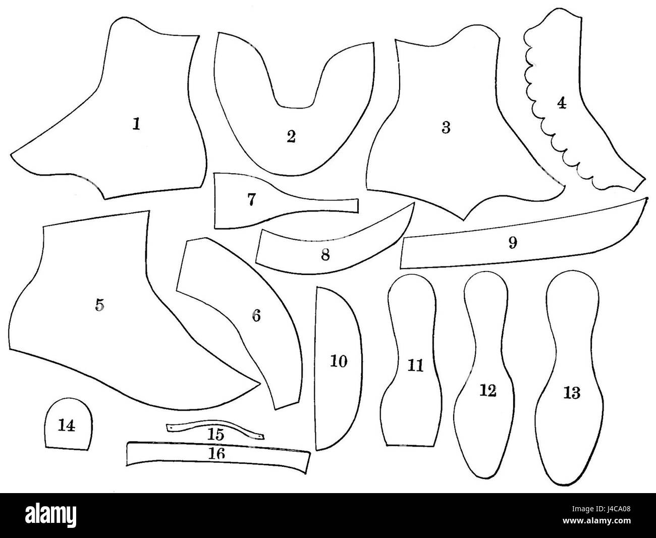 This image features a detailed illustration of a button shoe ...