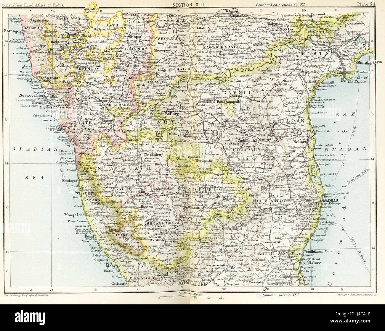 This plate from the '1893 Constable Hand Atlas' features detailed maps ...