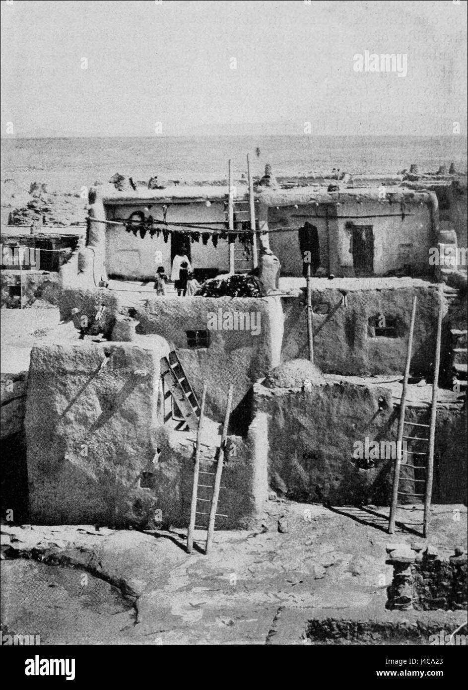 The image showcases the terrace houses of the Pueblo Indians in New ...