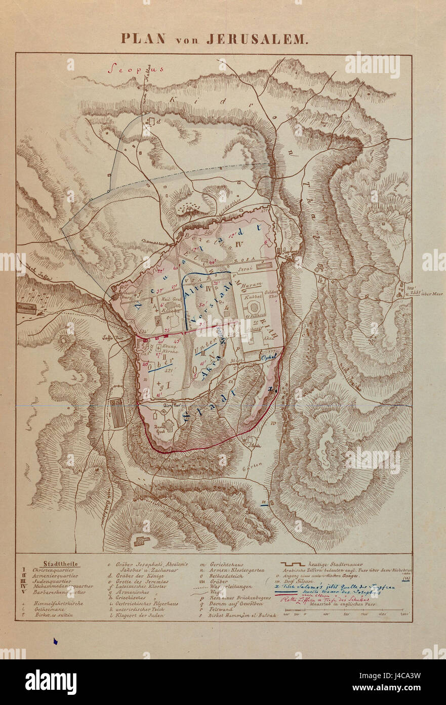 An 18th-century plan of Jerusalem offers a detailed map showcasing the ...