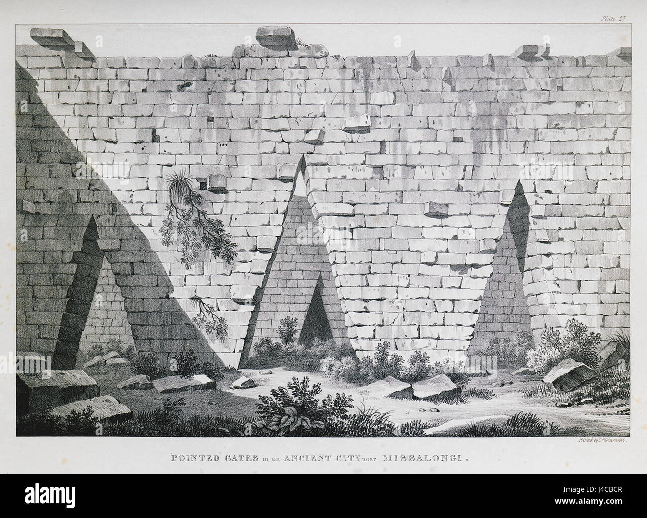 Pointed gates in an ancient city near Missalonghi Dodwell Edward 1834 ...