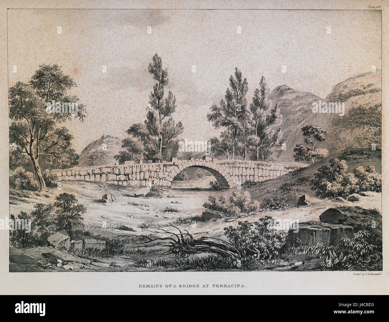 Remains of a bridge at Terracina Dodwell Edward 1834 Stock Photo - Alamy
