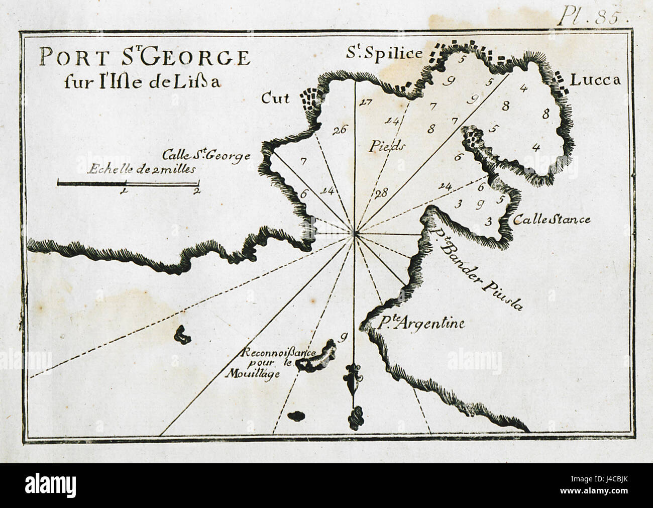 This artwork, titled Port St George sur l'isle de Lissa, painted by ...