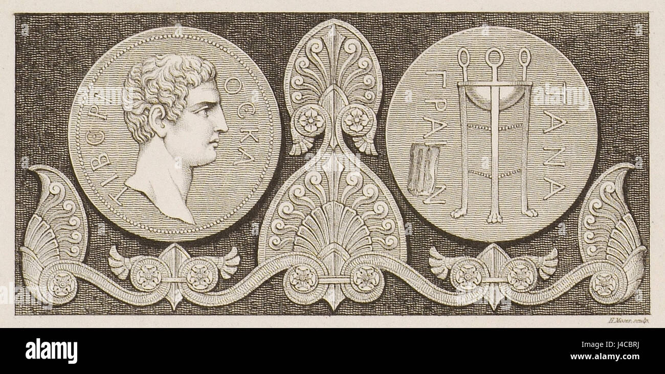 A Roman coin from Tanagra, documented by Stuart James & Revett Nicholas ...