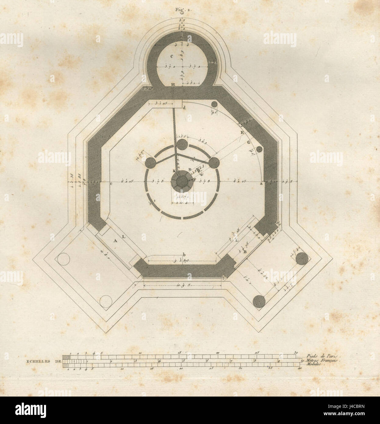 Plan de la tour des Vents Stuart James & Revett Nicholas 1808 Stock ...
