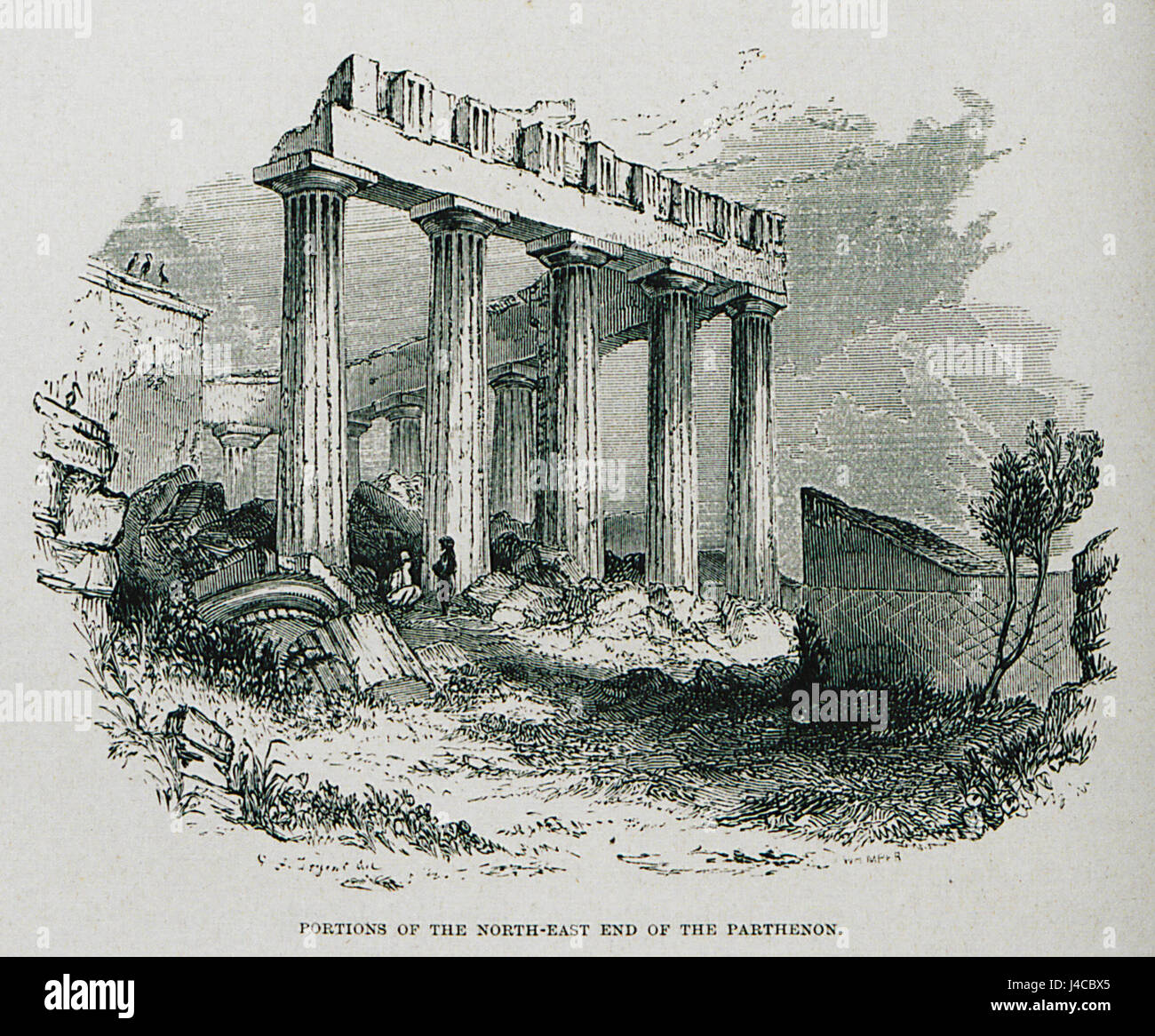 This image depicts the north-east corner of the Parthenon, showcasing the iconic architectural ...