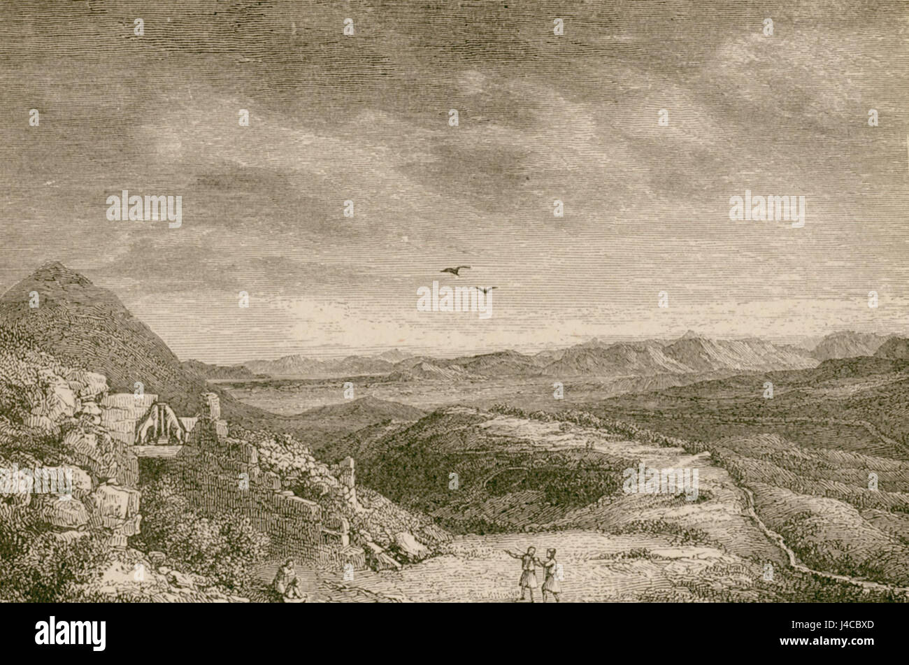 An 1882 depiction of the Plain of Argos, viewed from the Gate of Lions ...