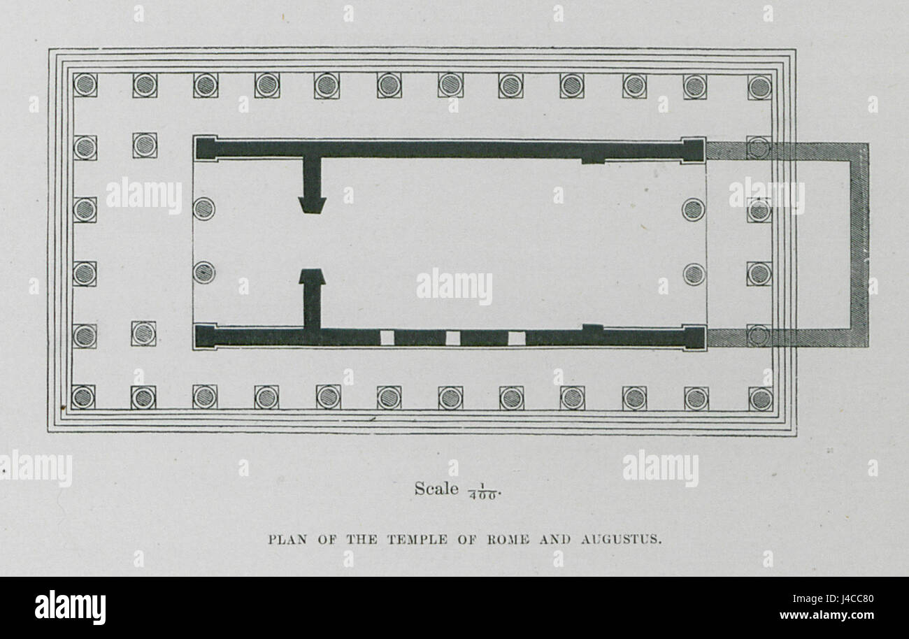 Plan of the Temple of Rome and Augustus Texier Charles 1864 Stock Photo ...