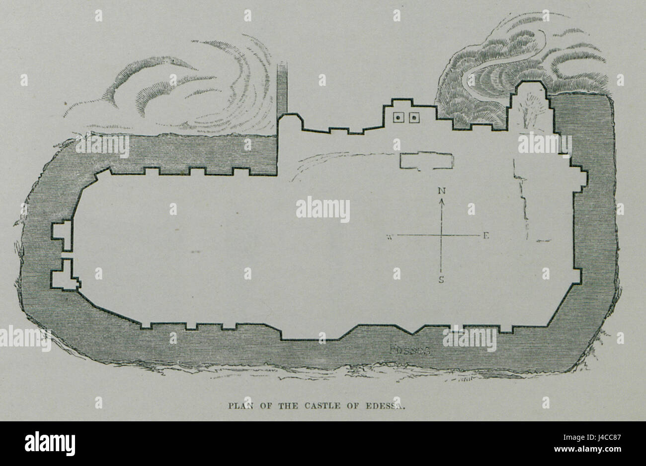 Charles Texier's 1864 plan of the Castle of Edessa provides a detailed ...