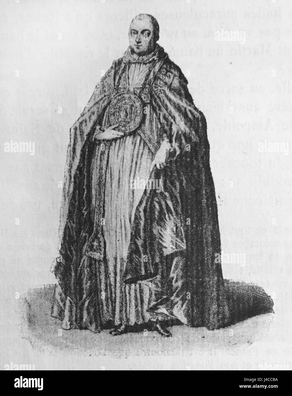 Prieur de st Remi portant la sainte ampoule du Change graveur Stock ...