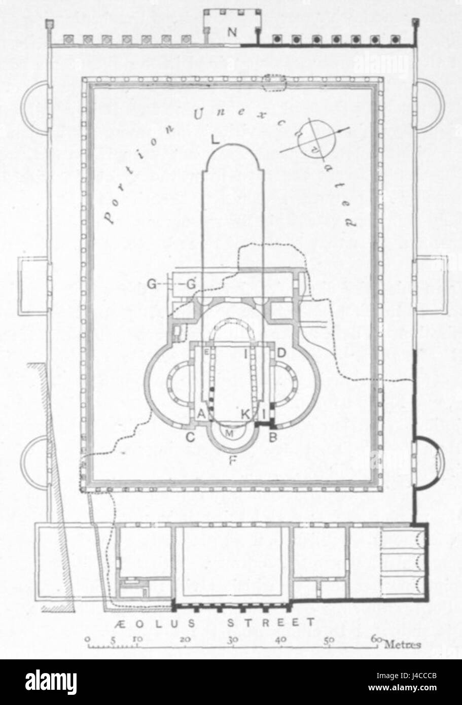 The plan of the Stoa of Hadrian in Athens represents a monumental ...