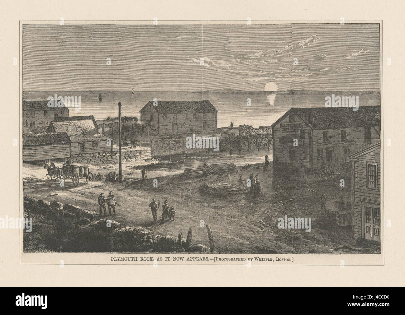 Plymouth Rock, a symbol of early American history, is shown in its ...