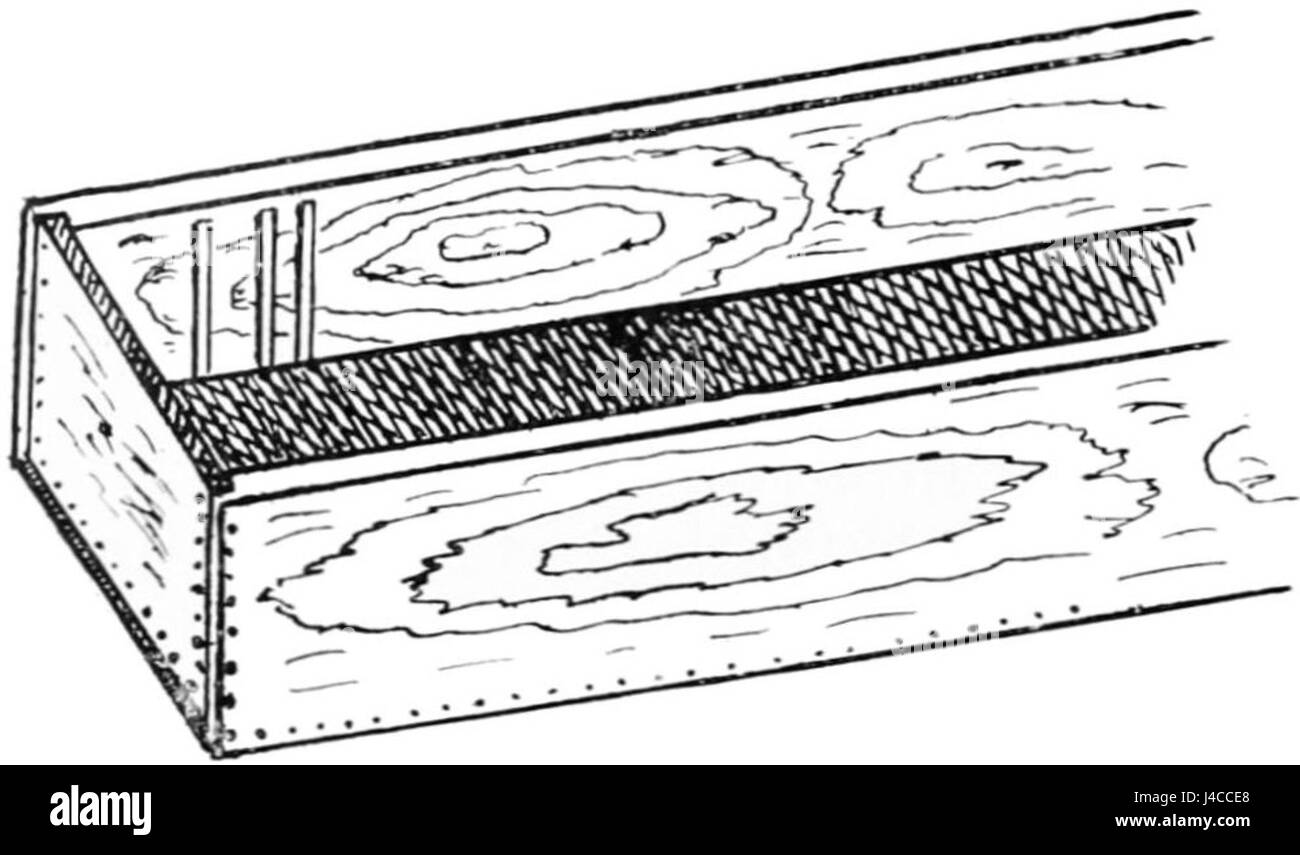 This image depicts the lower end of a hatching trough, a component used ...