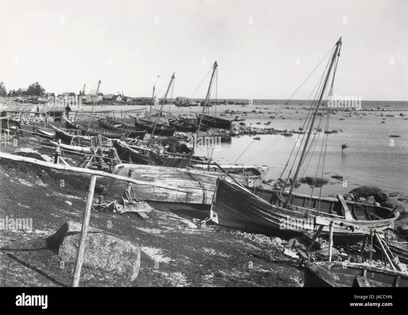 Prangli sadam, a harbor in Prangli Island, Estonia, in 1922, represents ...