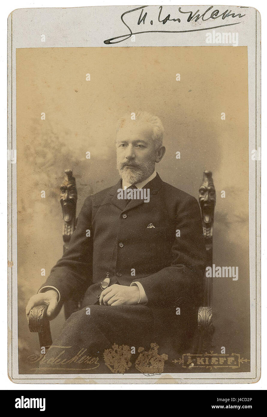 This portrait of Pyotr Ilyich Tchaikovsky, painted by Kieff, depicts ...