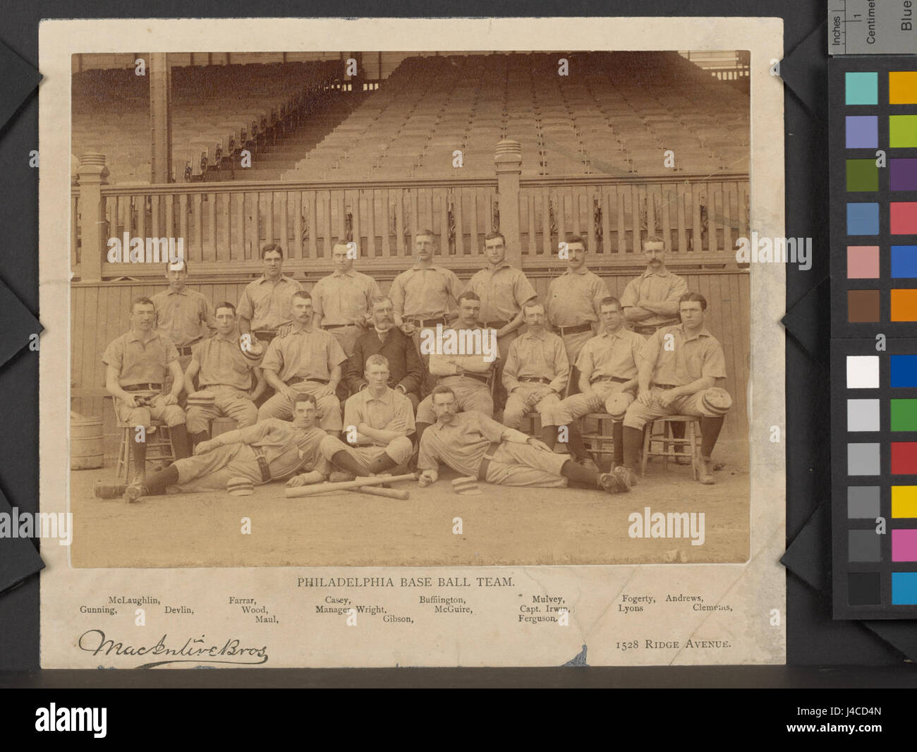 This image depicts the Philadelphia Baseball Team, with notable players ...