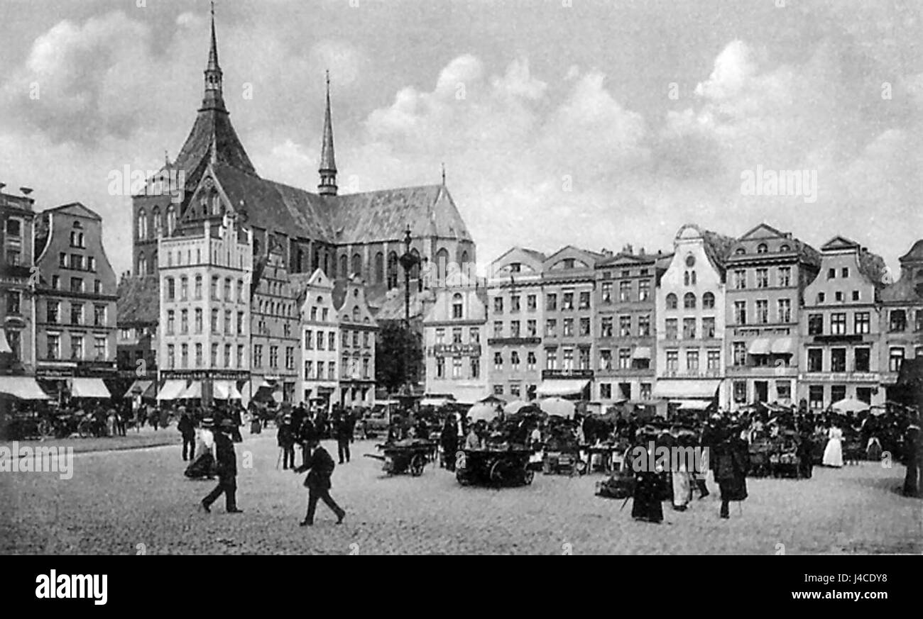This photograph shows the Neuer Markt (New Market) in Rostock, Germany ...