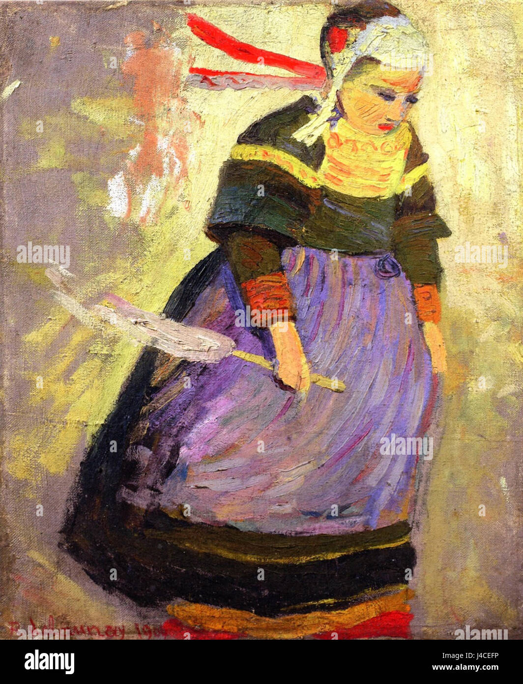 Robert Delaunay Breton Woman 1904 Private collection Stock Photo - Alamy