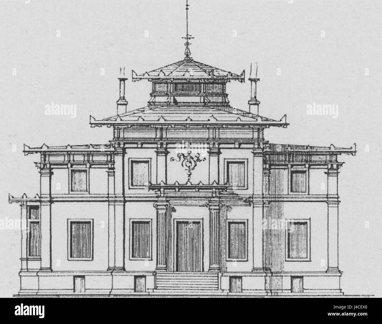 This architectural drawing, created in 1875, depicts the design for ...