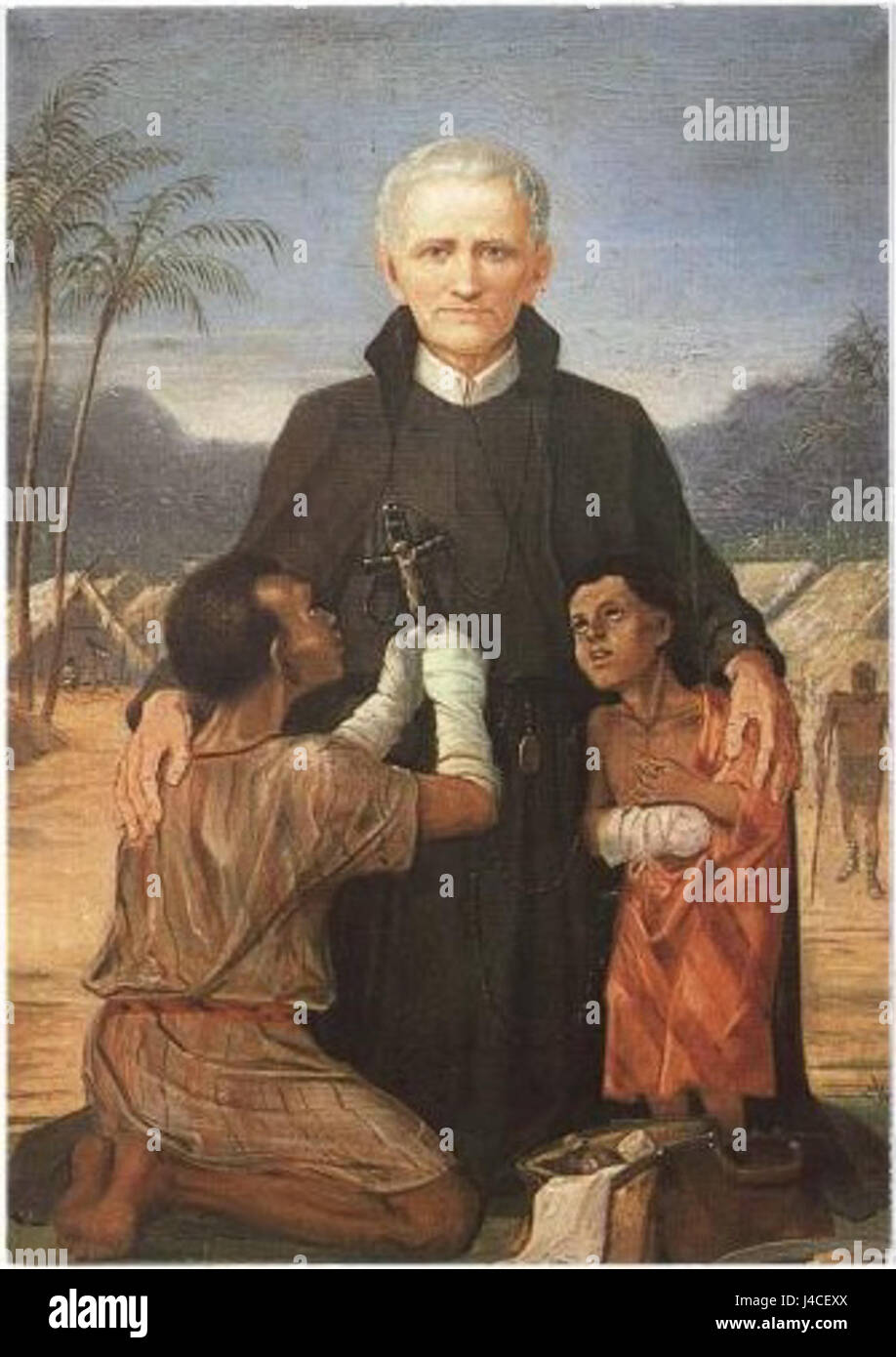 This historical artwork shows Peerke Donders, a Dutch priest, working ...