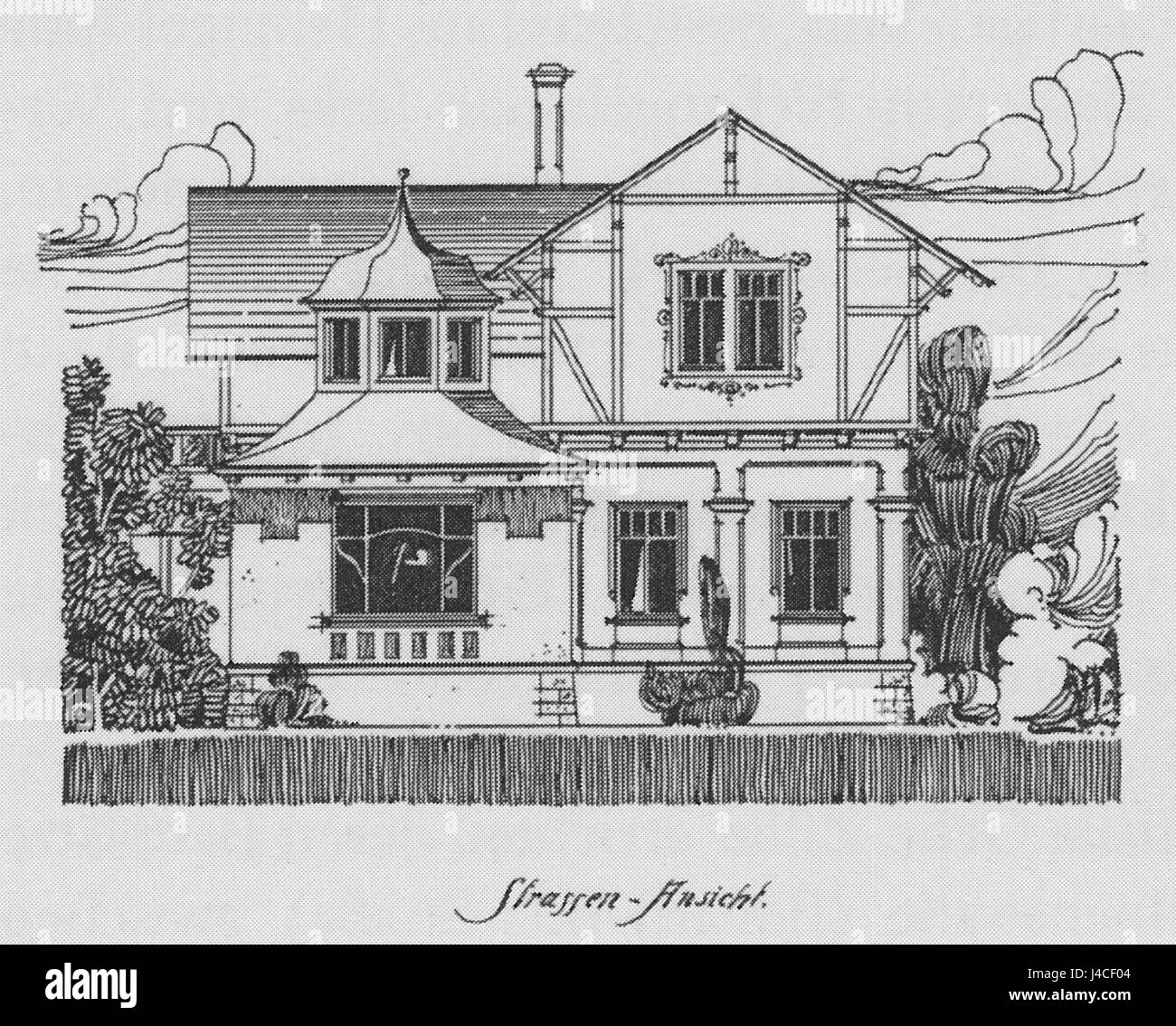 This architectural drawing from 1904 depicts the redesign ...
