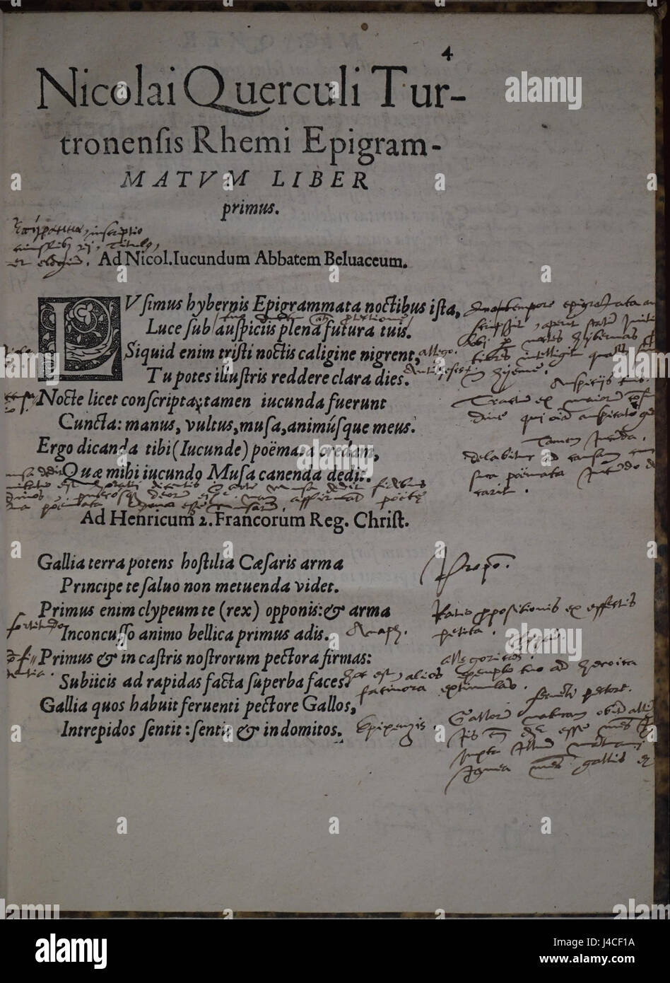 A literary collection titled 'Querculi Epigrammatum,' featuring a set ...