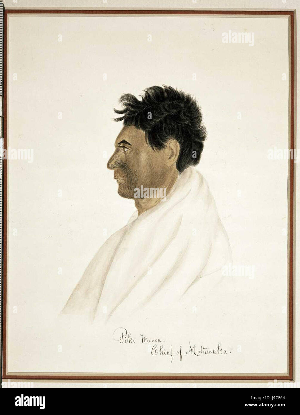 This artwork, created by Isaac Coates, depicts Piki Warsa, the Chief of ...