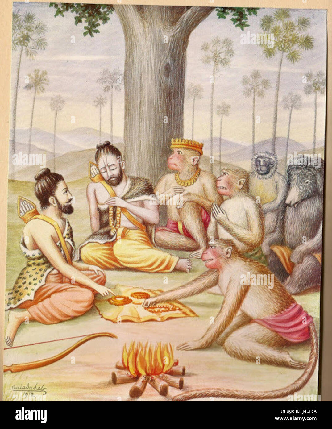 The scene of Rama meeting Sugreeva is a key moment in the Hindu epic ...