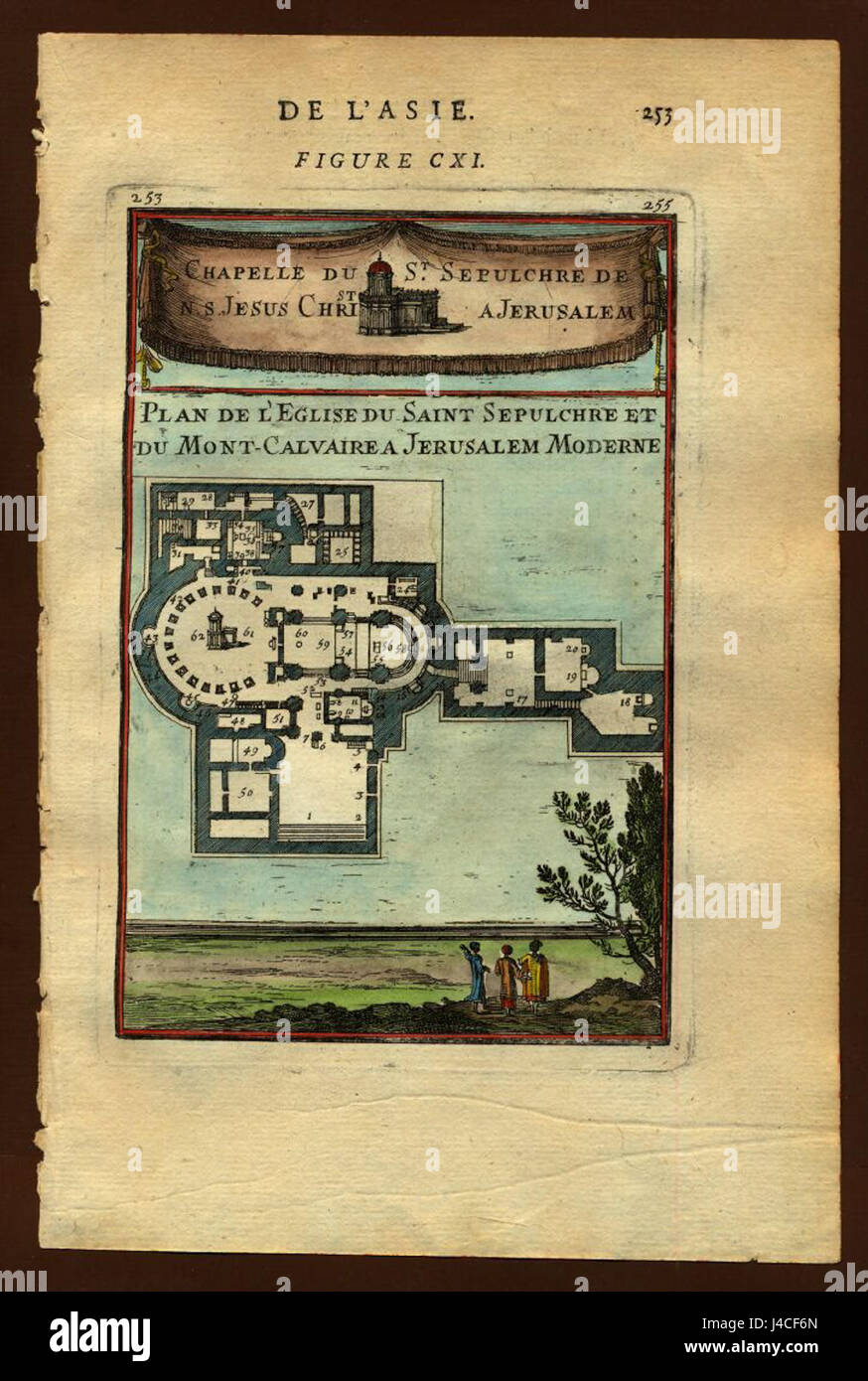 A 1683 architectural plan of the Church of the Holy Sepulchre, one of ...