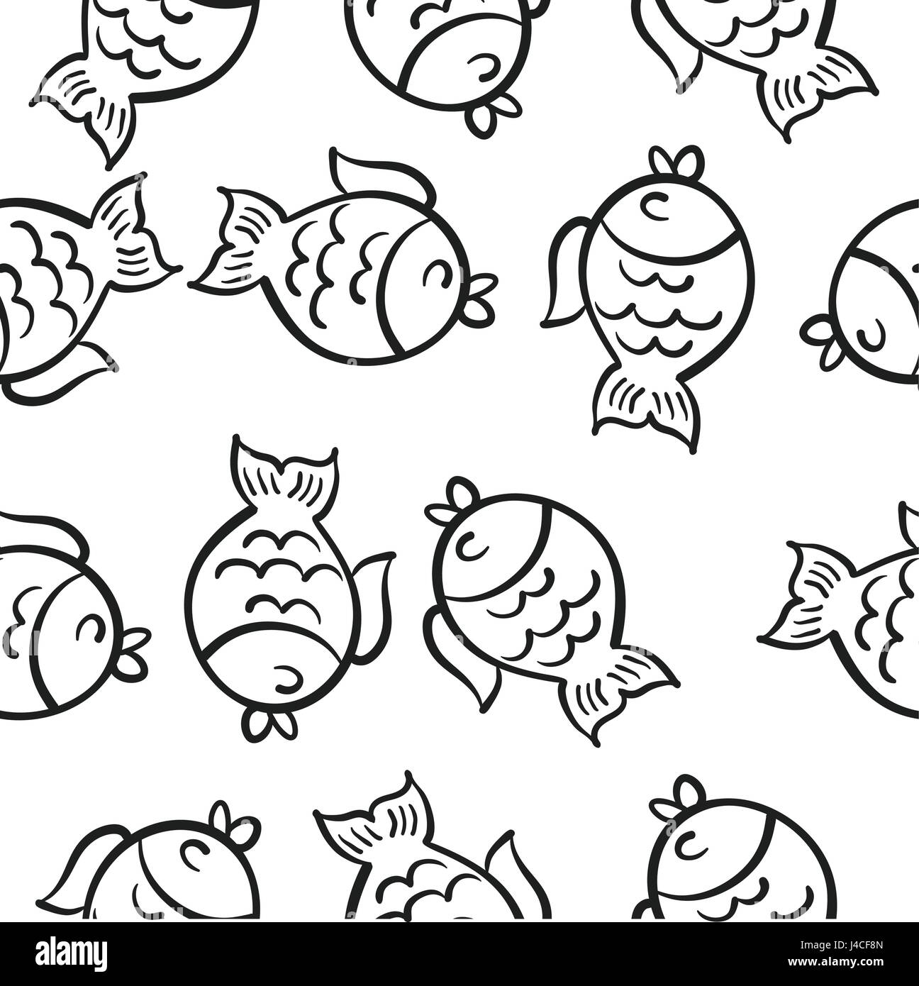 Hand draw fish doodle style Stock Vector Image & Art - Alamy