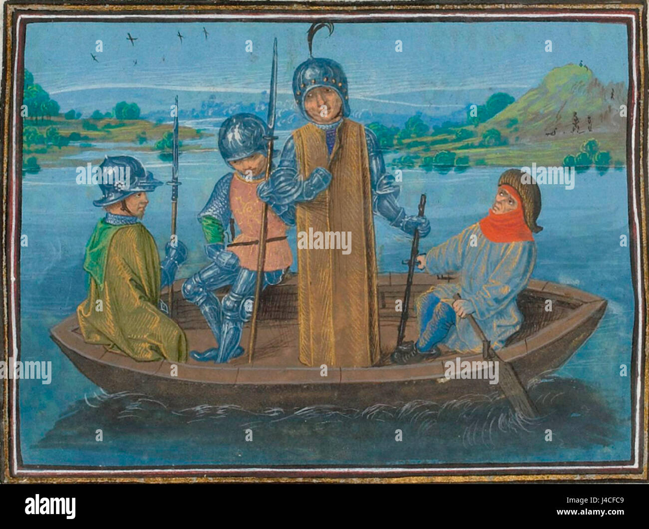 This historical scene depicts Robert de Vere, a prominent English ...