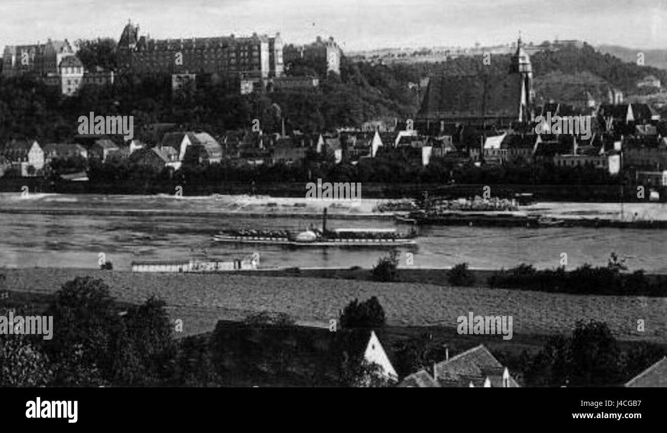 This postcard shows the town of Pirna in the year 1806, capturing its ...