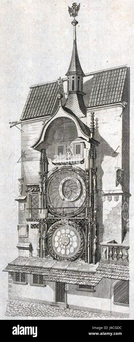 The Prague Clocktower, designed by Koch in 1791, is a historical ...