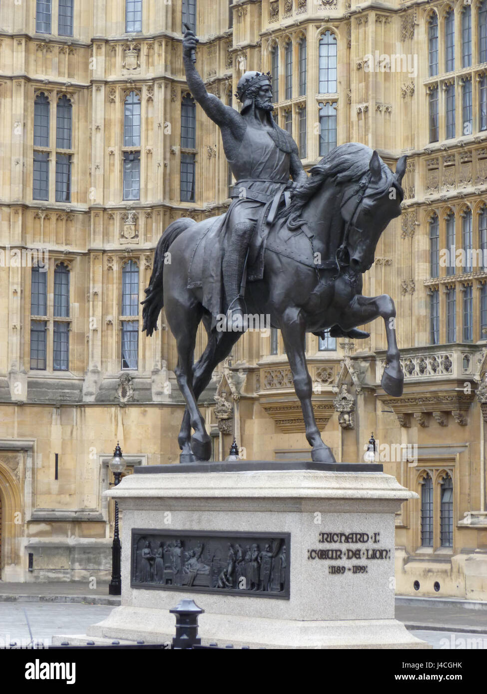 A statue of Richard I, also known as Richard the Lionheart, stands ...