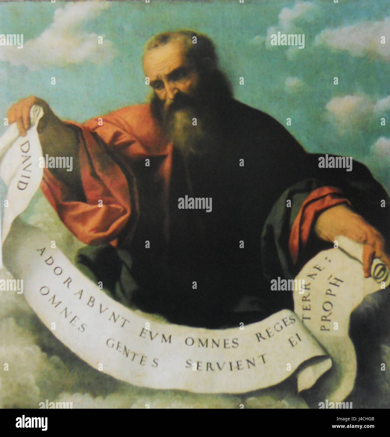 The painting 'Profeta David' by Moretto depicts the biblical figure of ...