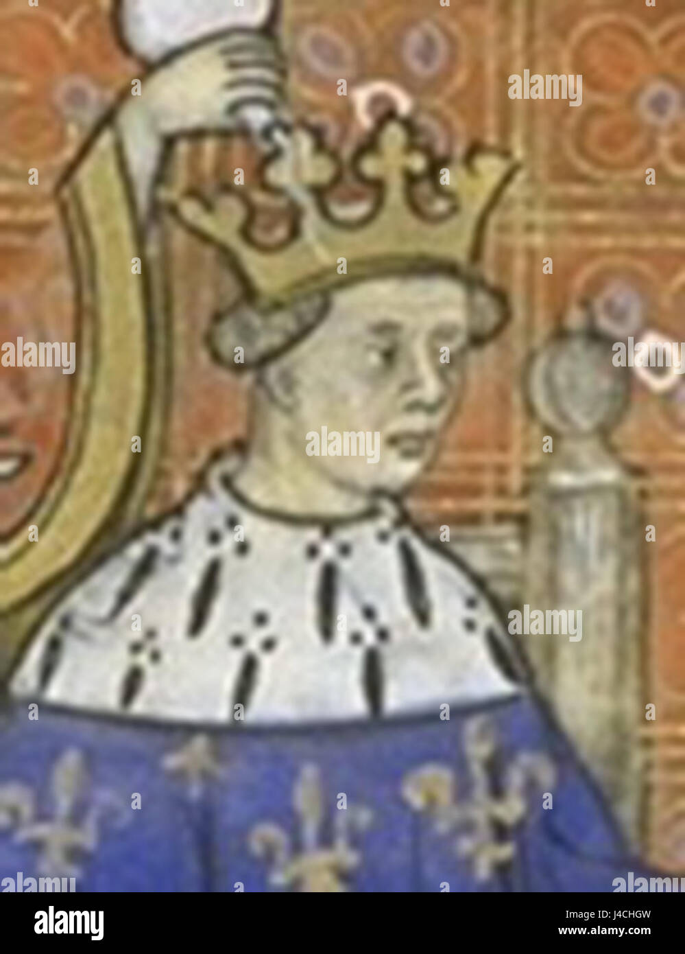 This is an image of the head of a coin featuring Philip III, a Spanish king. The coin is part of ...