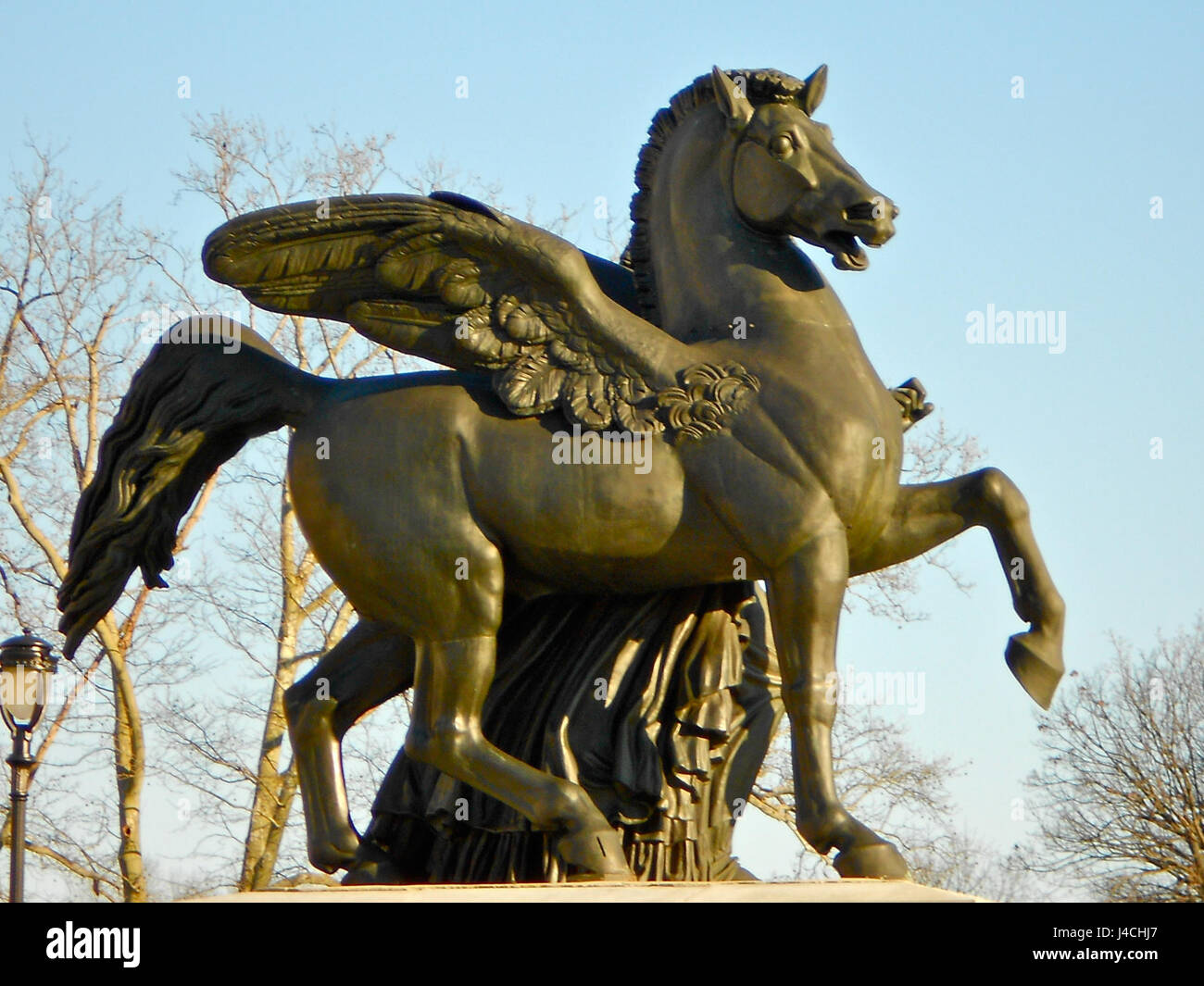 A representation of a winged horse, symbolizing mythical creatures and ...