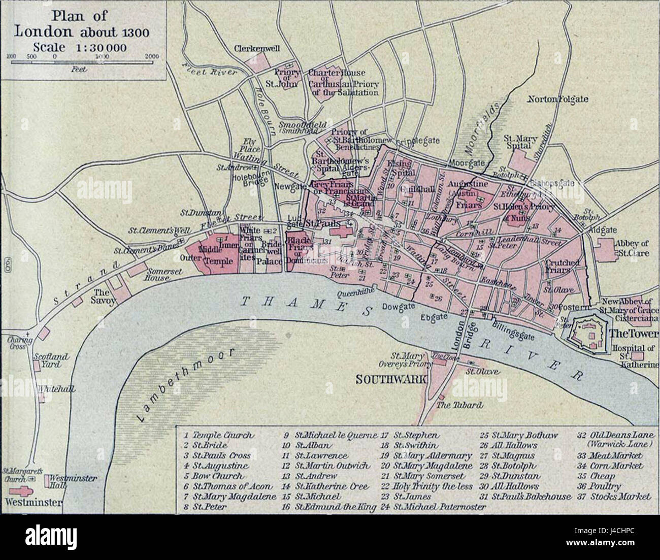 Medieval maps of london hi-res stock photography and images - Alamy
