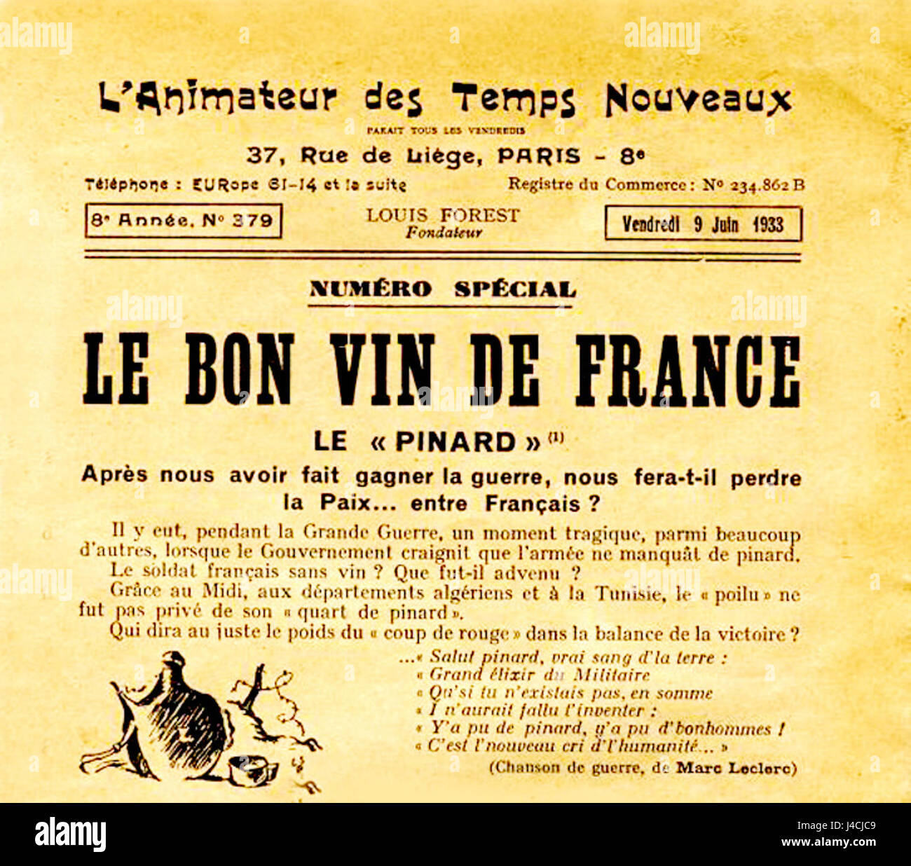 Pinard le bon vin de France Stock Photo - Alamy