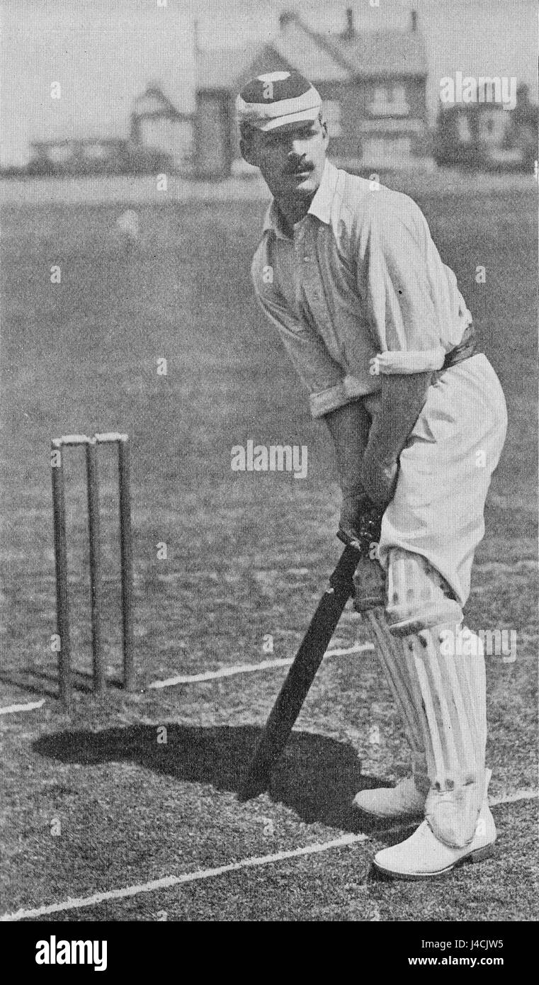 A page from the 1897 cricket match featuring Ranji, one of the most ...