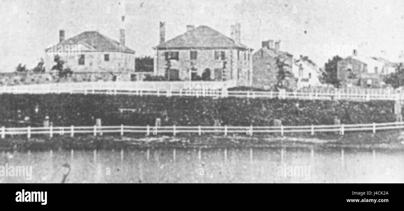 This image from around 1840 shows a historical prison in Newburyport ...