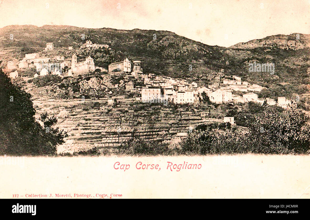 Rogliano Cap Corse vignoble et village Stock Photo - Alamy