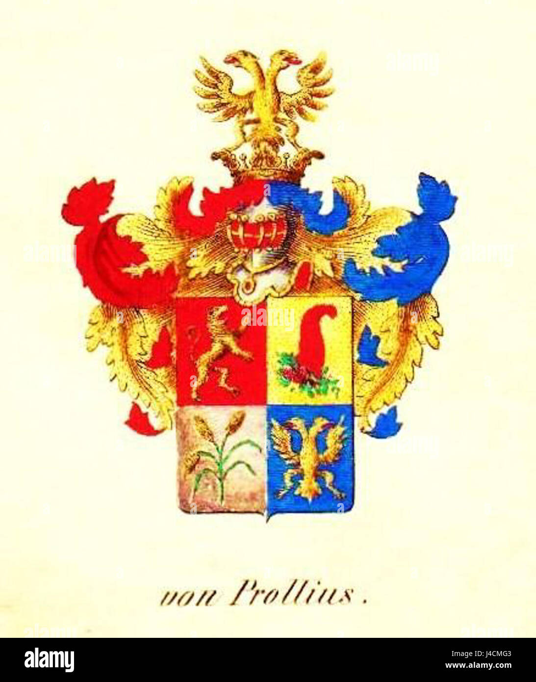 An image or depiction of the Prollius coat of arms, reflecting the ...