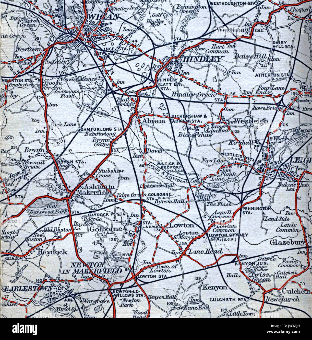 Wigan map hi-res stock photography and images - Alamy