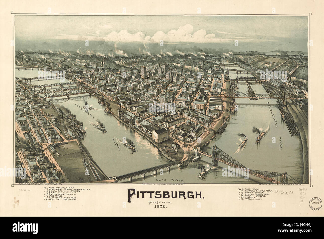 Old map of pittsburgh hi-res stock photography and images - Alamy